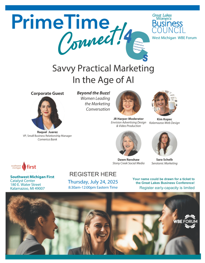 WBE Forum PrimeTime Connect - Savvy Practical Marketing In the Age of AI - Great Lakes WBC